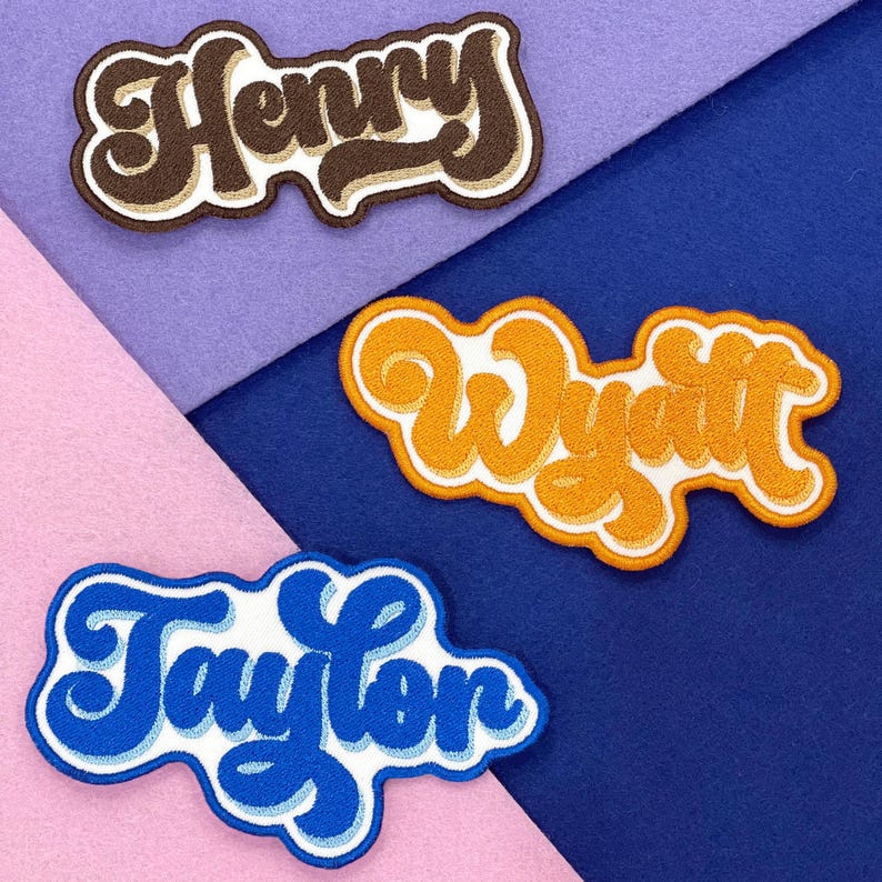 Custom Embroidered Name Patch: Iron-on or Sew-on Retro Badge - Etsy