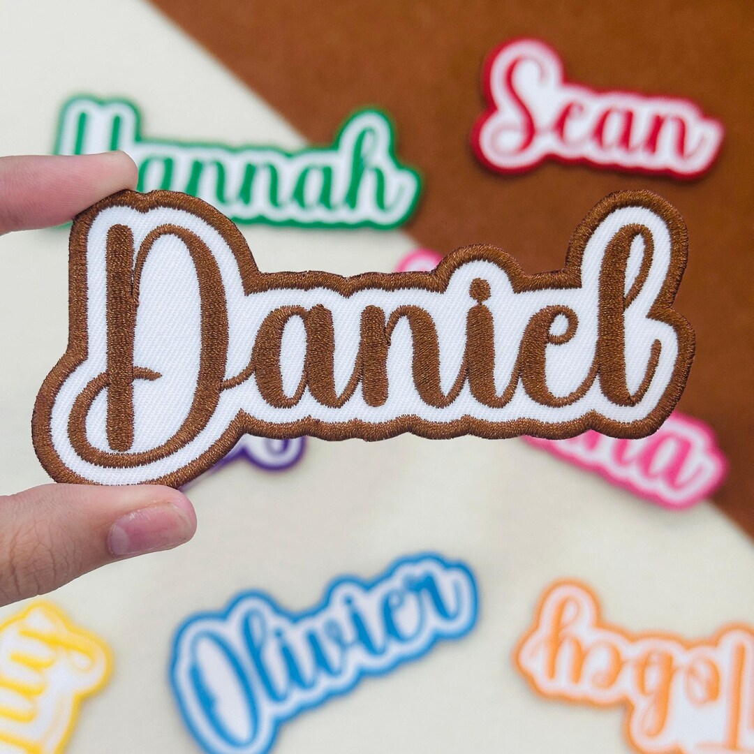Custom Embroidered Name Patch, Personalized Iron on Sew Name Tag - Etsy