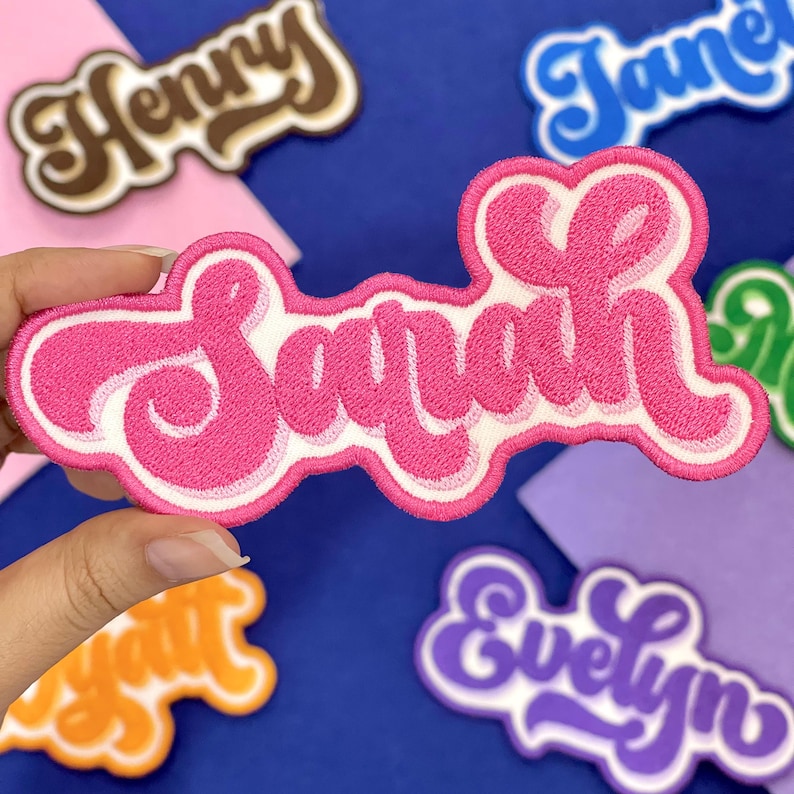 Custom Embroidered Name Patch: Iron-on or Sew-on Retro Badge - Etsy