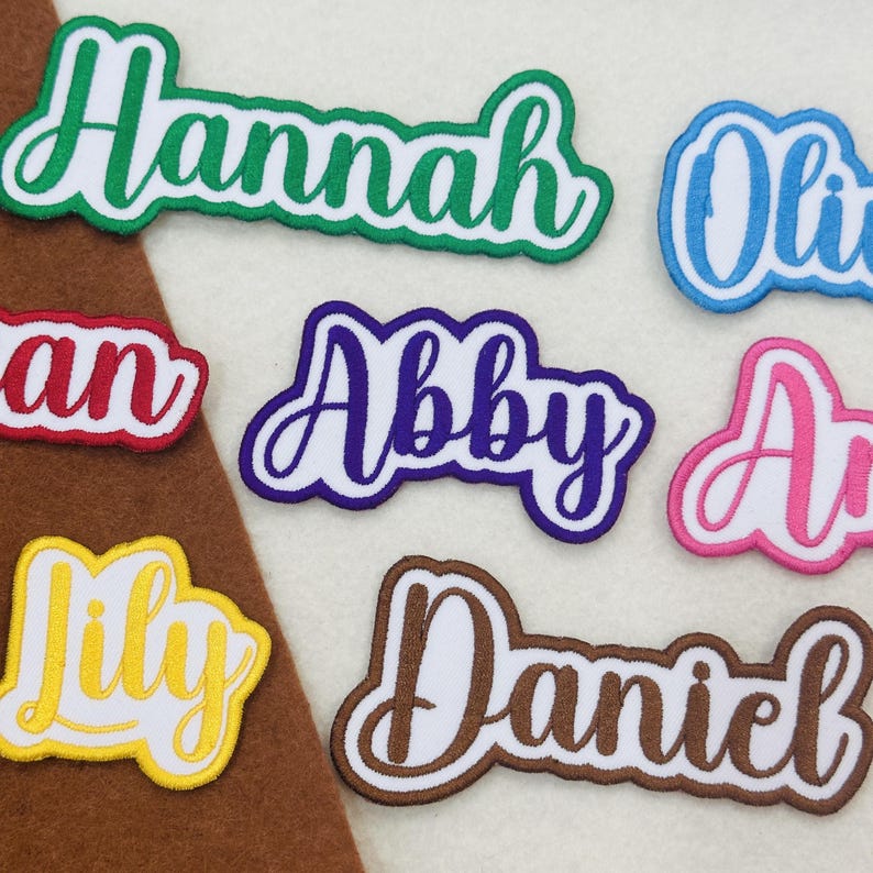 Custom Embroidered Name Patch, Personalized Iron on Sew Name Tag - Etsy