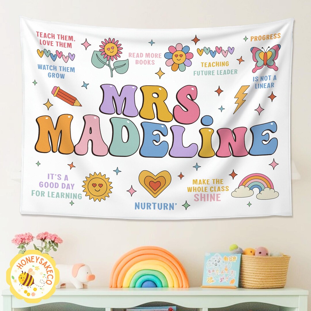 Custom Teacher Classroom Tapestry, Personalized Classroom Tapestries ...
