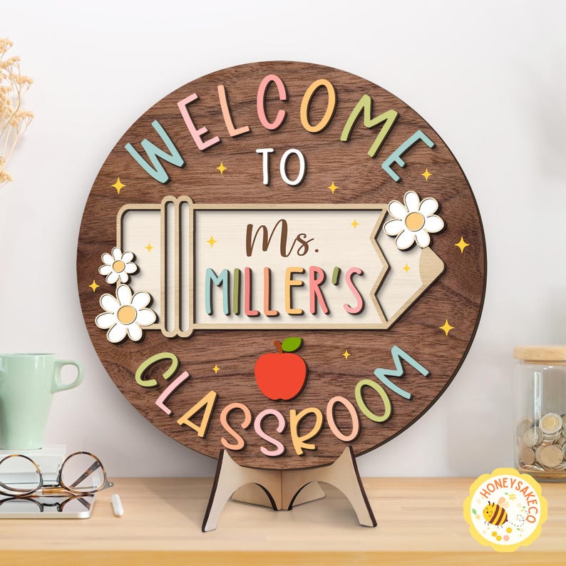 Personalized 3D Teacher Name Door Sign: Teacher Appreciation Gifts ...