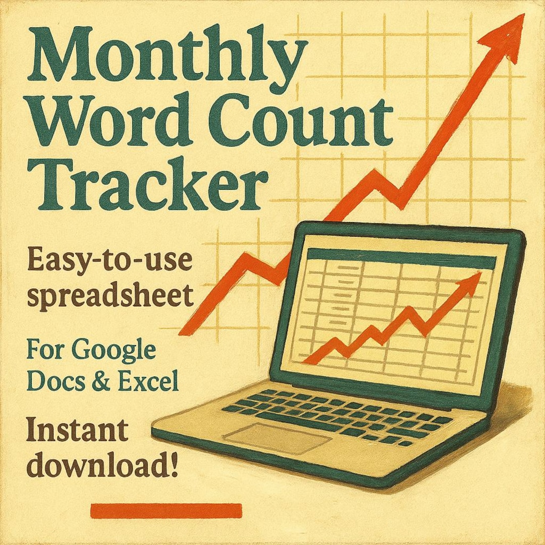 Monthly Word Count Tracker Spreadsheet for Writers and Authors - Etsy