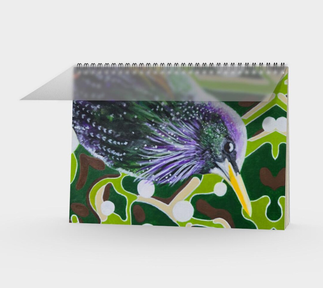 Spiral Notebook With Lined Ruled Paper Featuring European Starling Bird ...