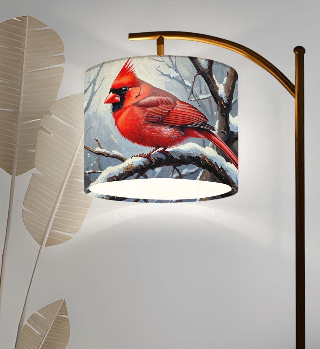 Cardinal Floor Lamp, Red Bird Arc Light, Modern Arc Light With Red Bird ...