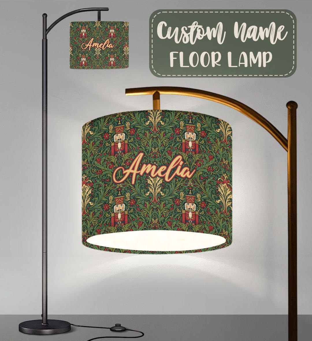 Personalized Nutcracker Soldier Floor Lamp, Custom Vintage Christmas ...