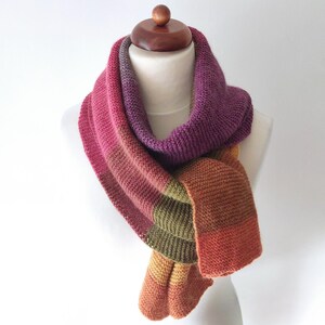 Hand Knit Scarf in Autumnal Colors - Etsy