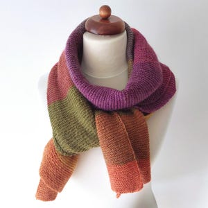 Hand Knit Scarf in Autumnal Colors - Etsy