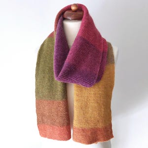 Hand Knit Scarf in Autumnal Colors - Etsy