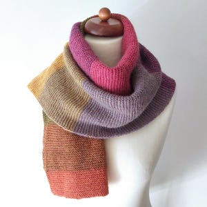 Hand Knit Scarf in Autumnal Colors - Etsy