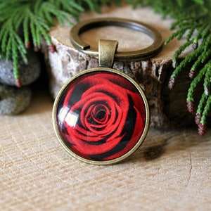 Red Rose Keychain | Rose Keychain | Flower Keychain | Personalized Gift ...