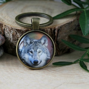 Wolf Keychain | Wolf Key Ring | Animal Keychain | Wolf Lovers Gift ...