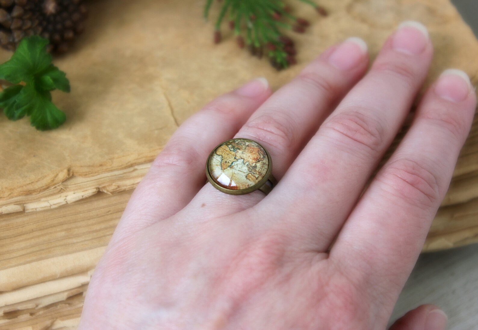 Vintage Map Ring Map Ring Map Jewelry Vintage World Map | Etsy