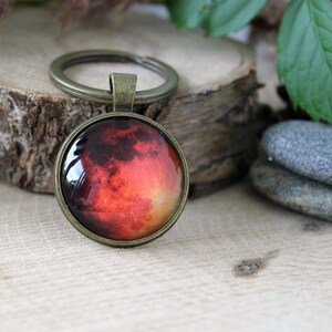 Red Moon Keychain | Blood Moon Keychain | Full Moon Keychain | Moon ...