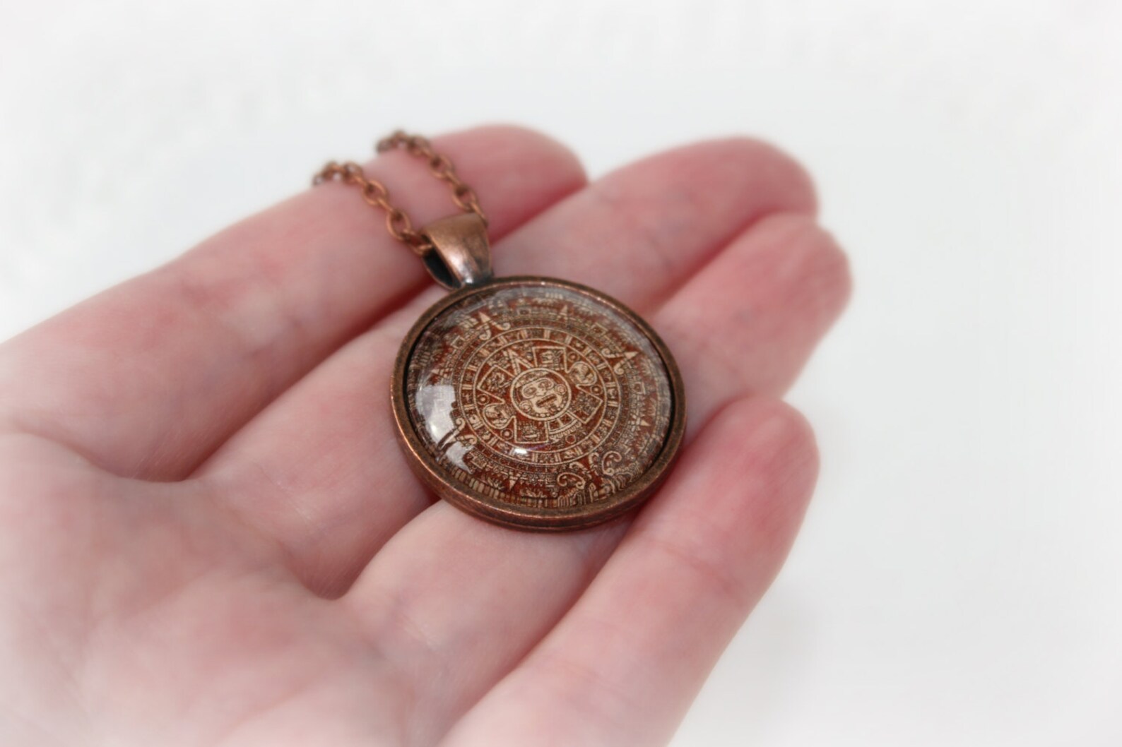 Antique Copper Mayan Calendar Necklace Ancient Maya Calendar - Etsy