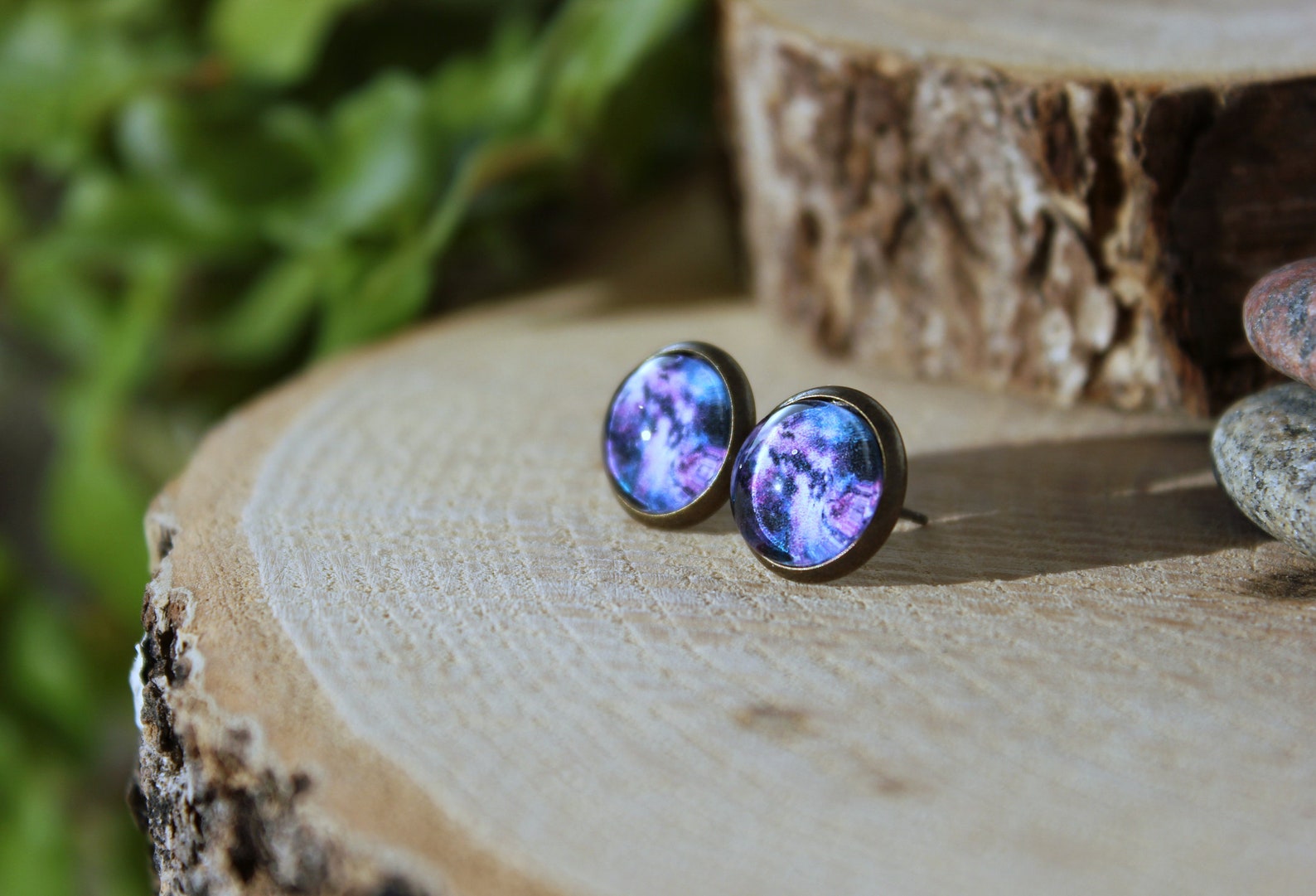 Orion Nebula Stud Earrings | Purple Orion Nebula Earrings | Tiny ...