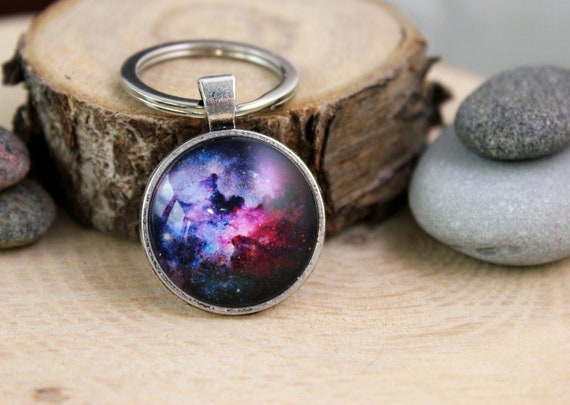 Galaxy Keychain Universe Keychain Space Jewelry Nebula | Etsy