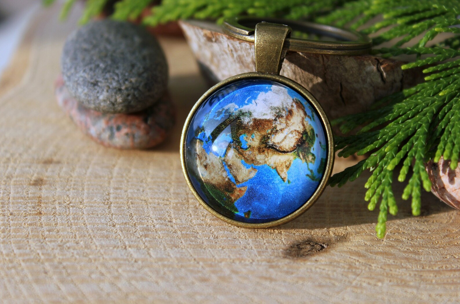 Planet Earth Keychain Galaxy Keychain Earth Keychain - Etsy