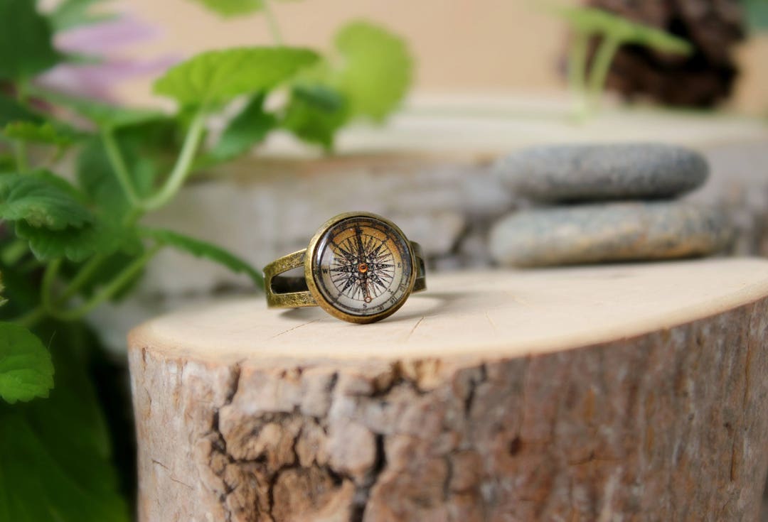 Vintage Compass Ring | Compass Jewelry | Adjustable Retro Ring ...