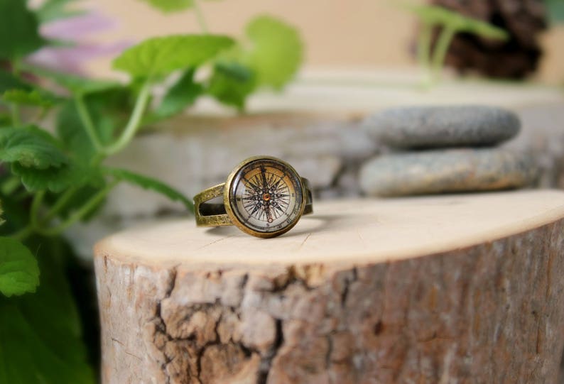 Vintage Compass Ring | Compass Jewelry | Adjustable Retro Ring ...