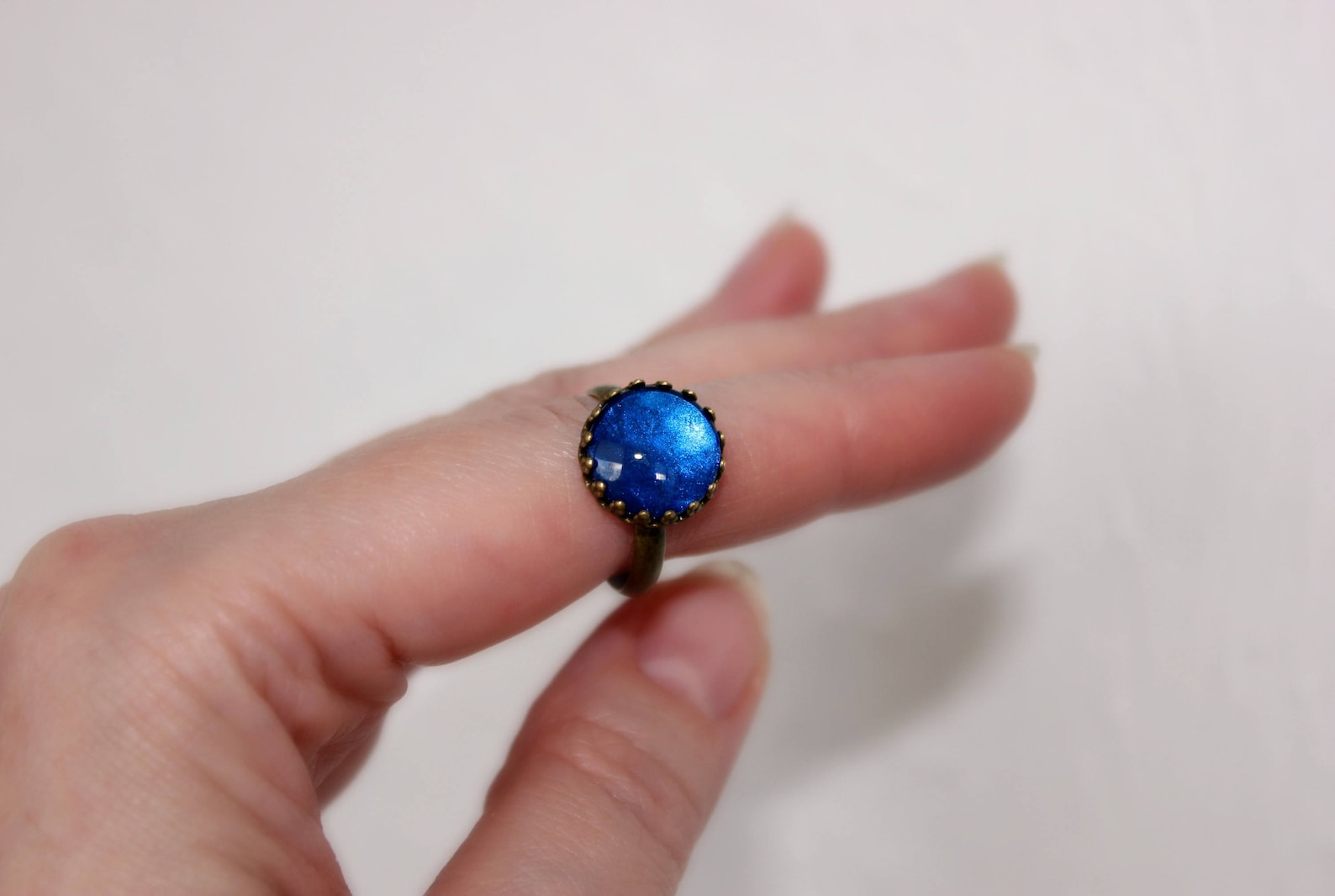 Royal Blue Ring | Little Blue Ring | Navy Blue Ring | Antique Bronze ...