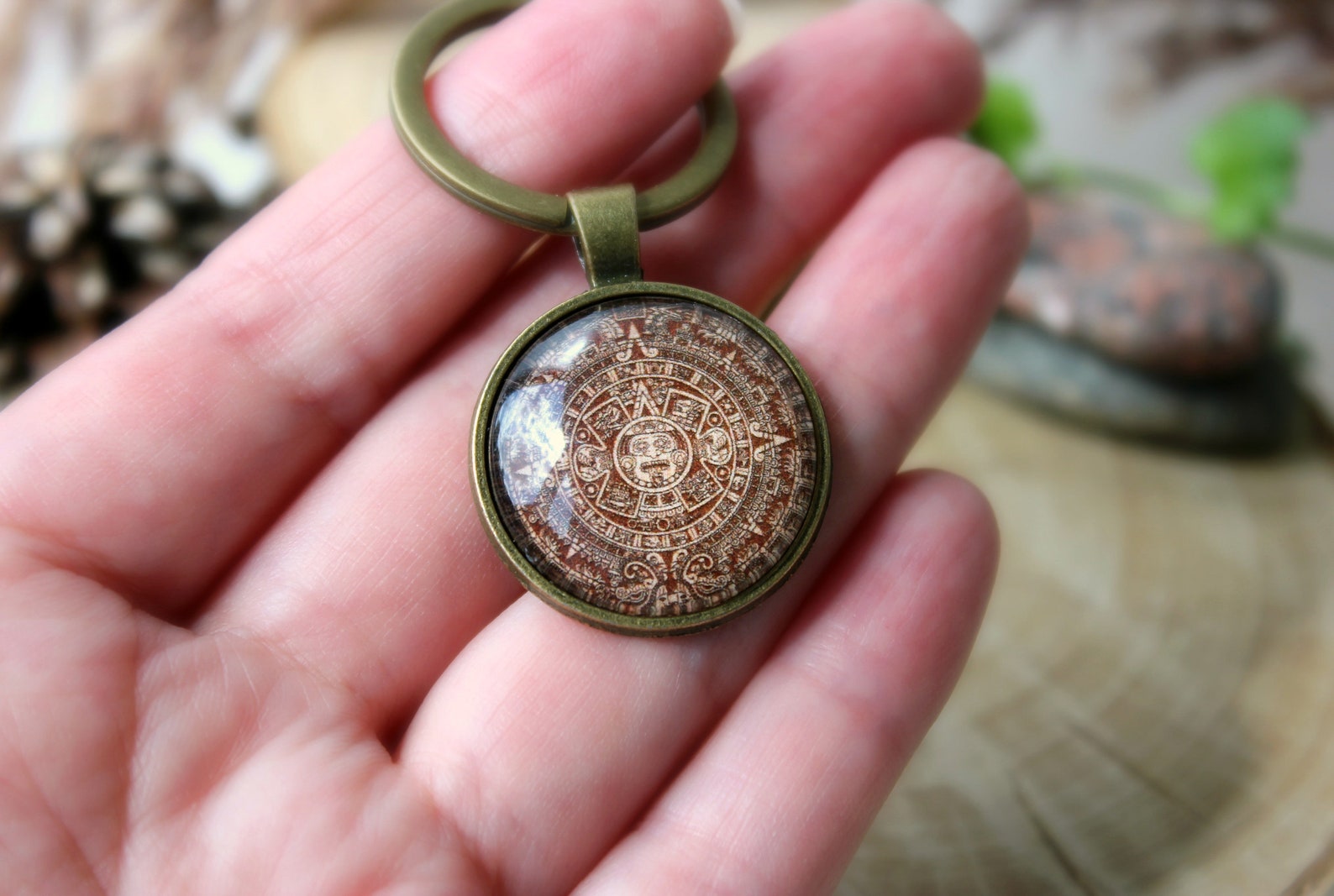 Mayan Calendar Keychain Maya Keychain Aztec Calendar | Etsy