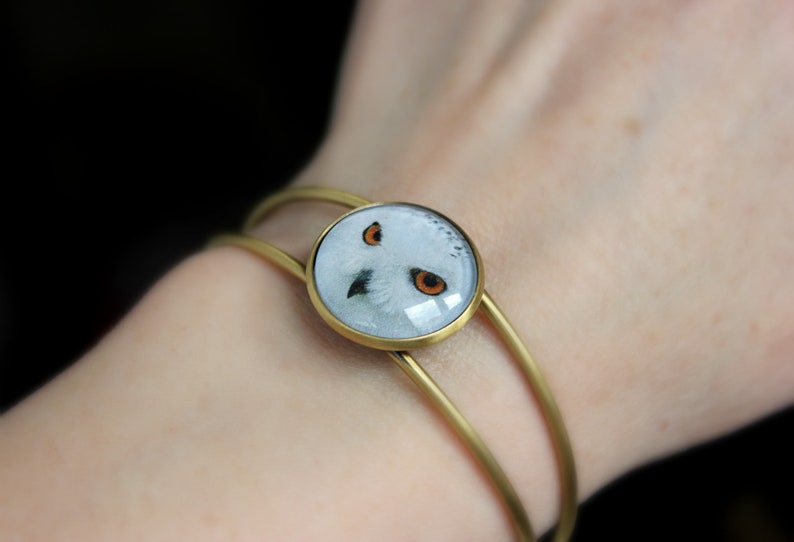 Snowy Owl Cuff Bracelet | White Owl Bracelet | Antique Bronze Cuff ...