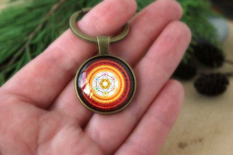 Metatron Cube Keychain Sacred Geometry Keychain Geometric | Etsy