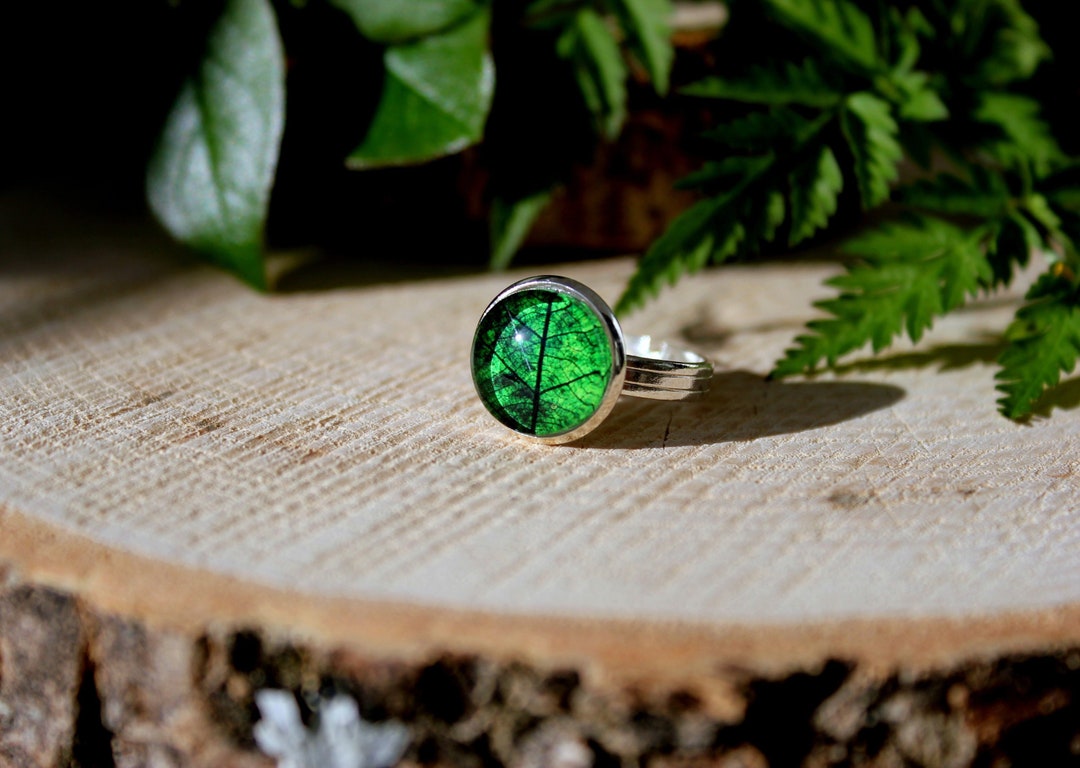 Leaf Ring | Green Leaf Ring | Green Leaf Jewelry | Adjustable Ring ...