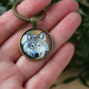 Wolf Keychain | Wolf Key Ring | Animal Keychain | Wolf Lovers Gift ...