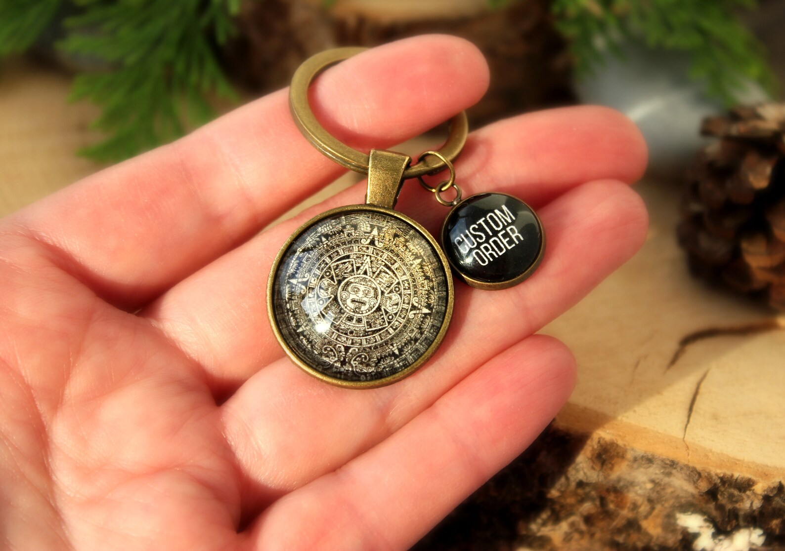 Maya Calendar Keychain | Custom Order Keyring | Personalized Message ...