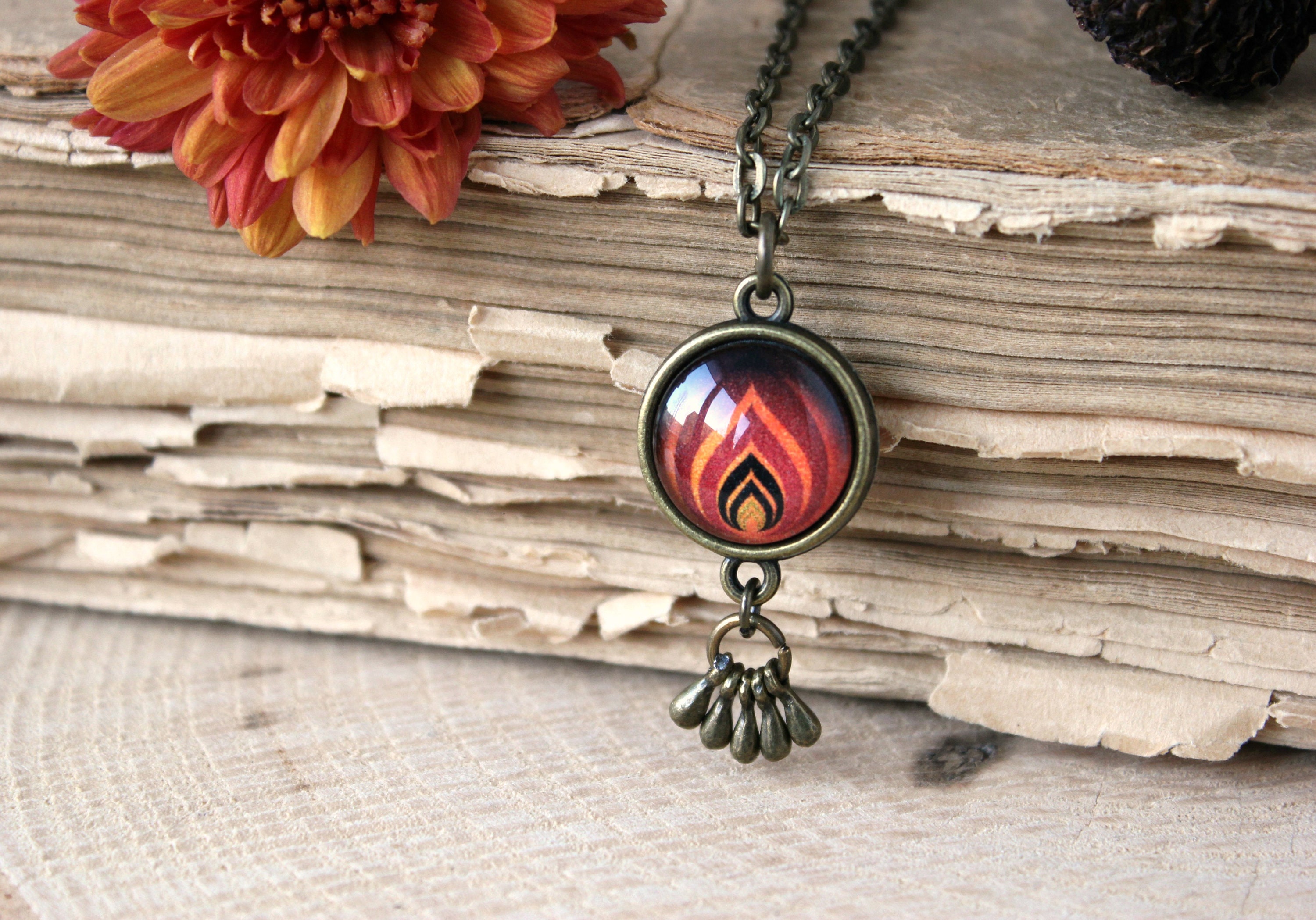Two Sided Levels of Flame Necklace | Fire and Flames Jewelry | Symbolic ...