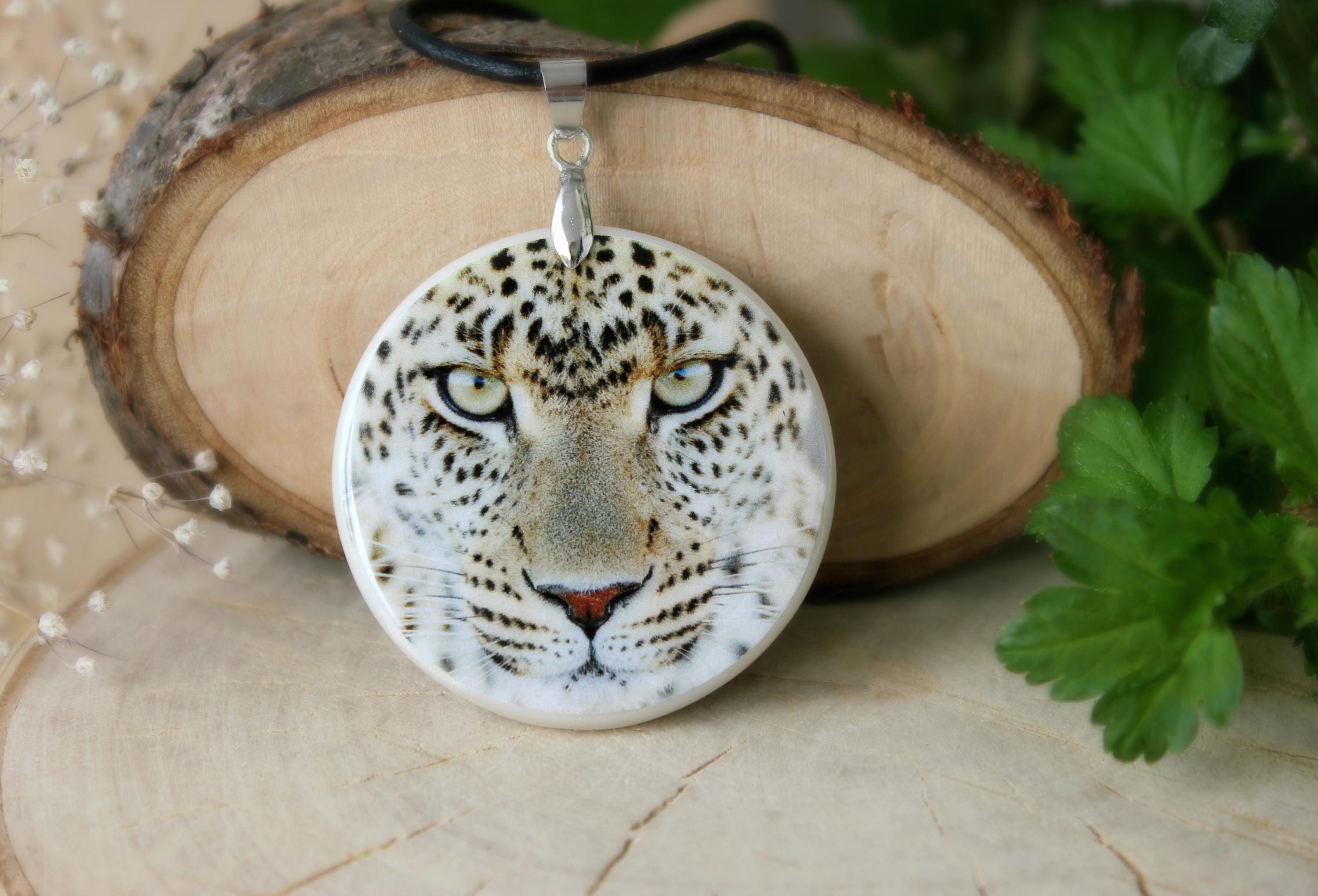 Leopard Pendant Animal Theme Necklace Big Cat Pendant | Etsy