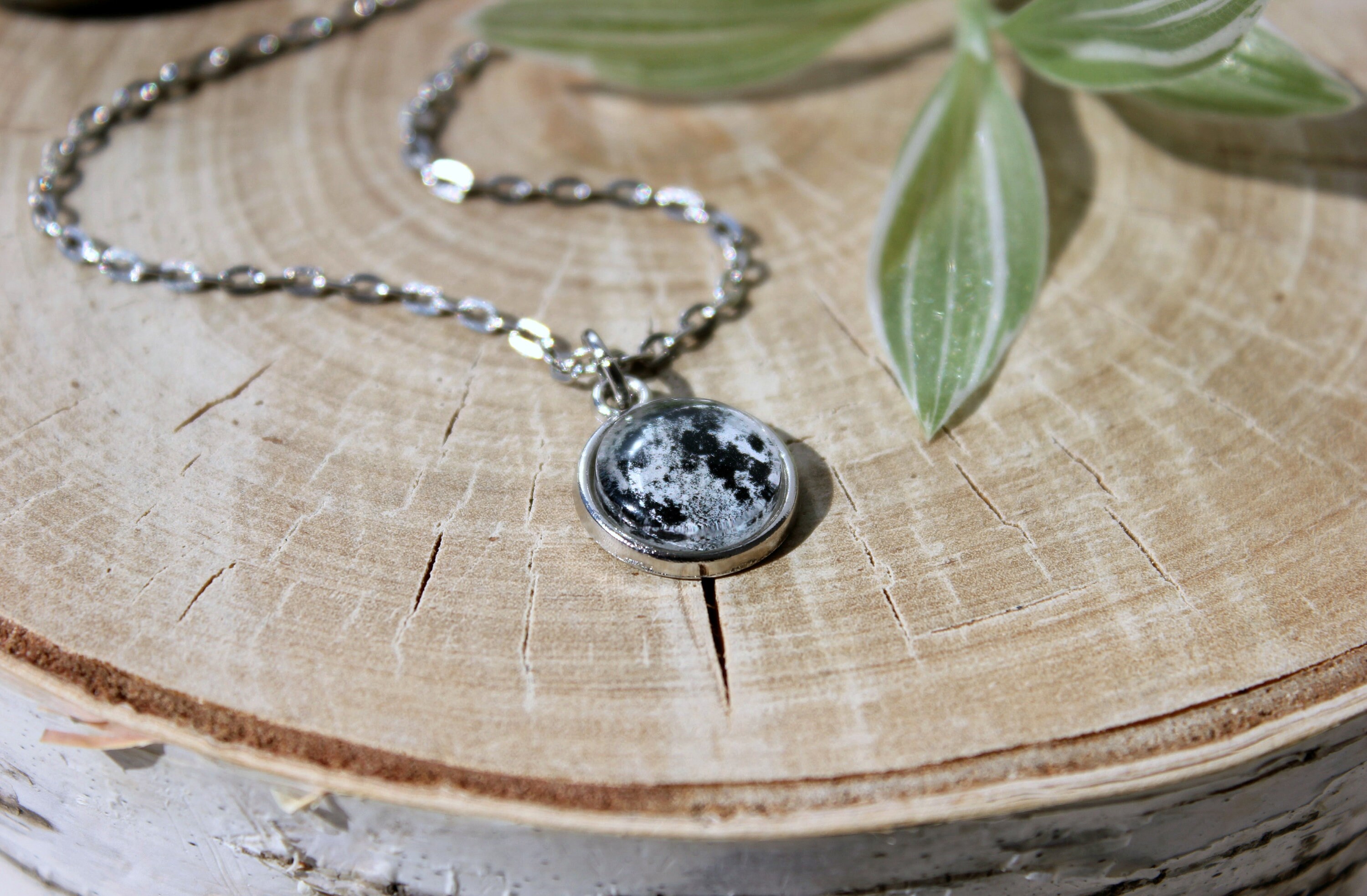 Colgante luna llena / collar de luna / joyería de la luna / | Etsy