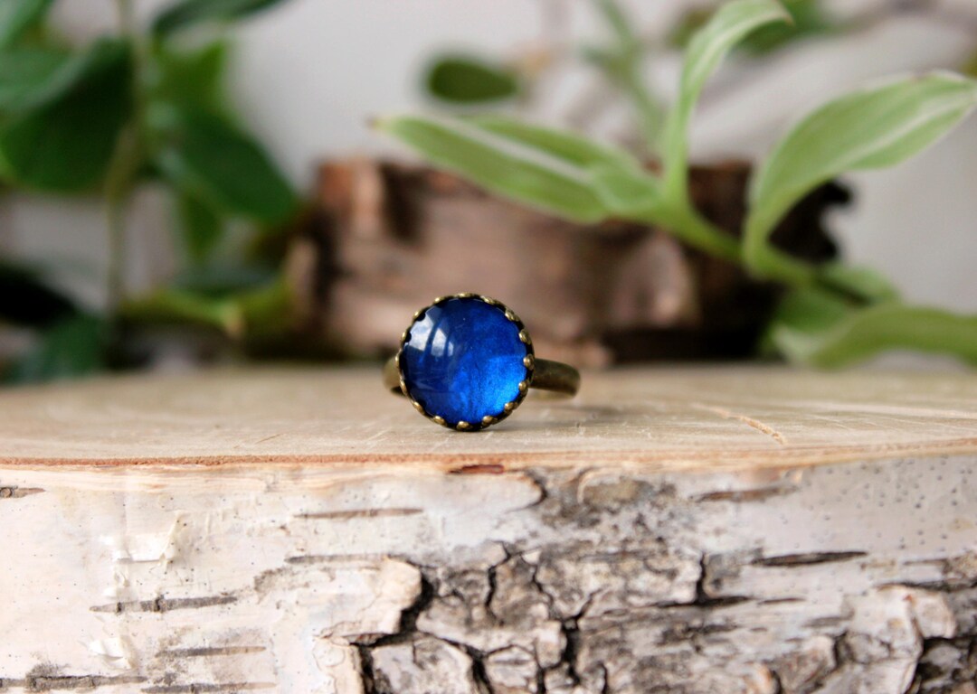 Royal Blue Ring | Little Blue Ring | Navy Blue Ring | Antique Bronze ...