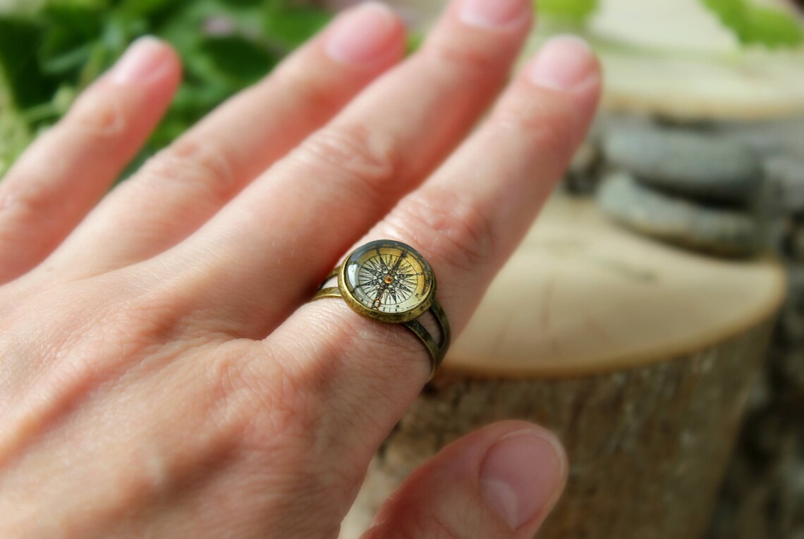 Vintage Compass Ring Compass Jewelry Adjustable Retro Ring | Etsy