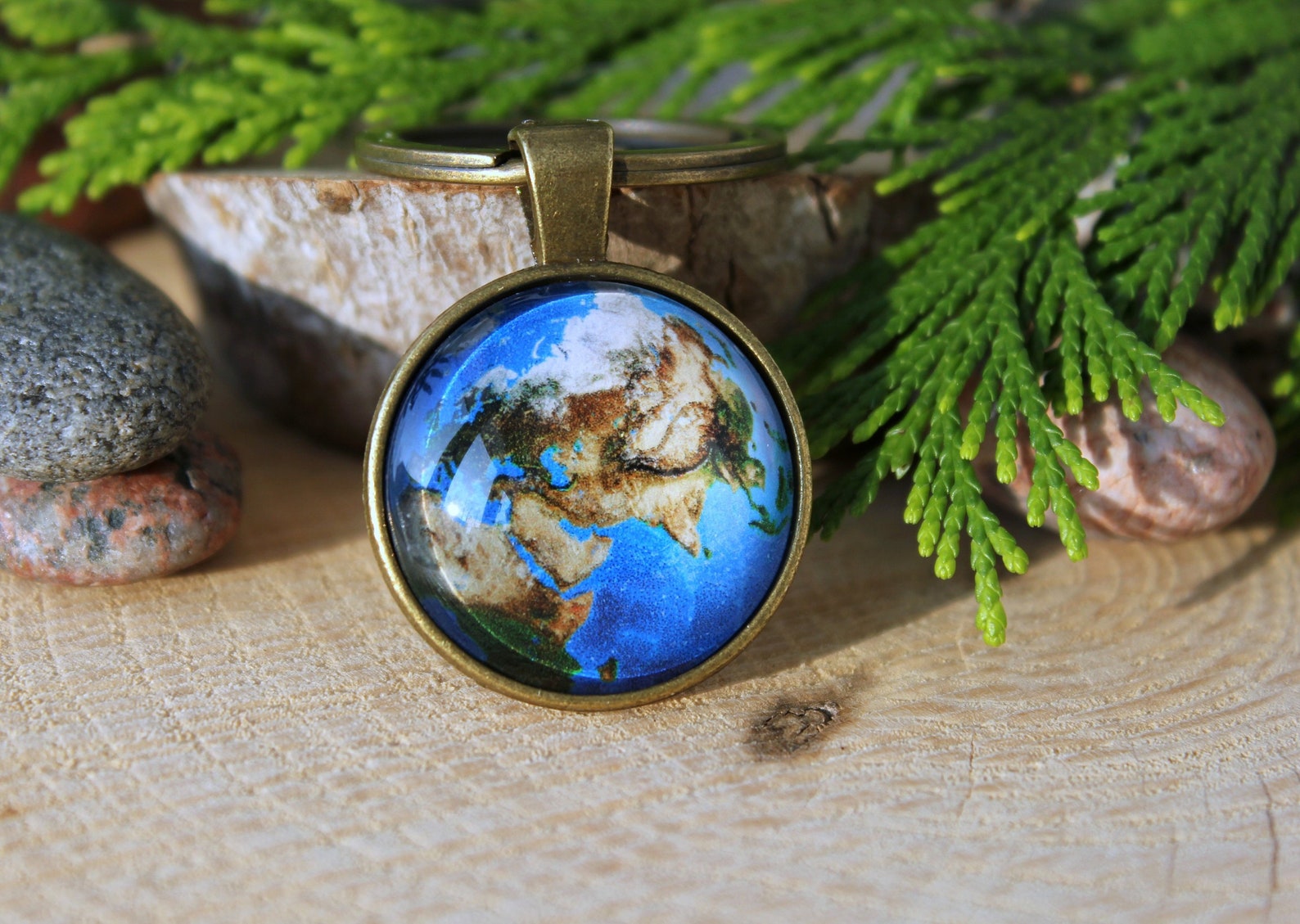 Planet Earth Keychain Galaxy Keychain Earth Keychain - Etsy