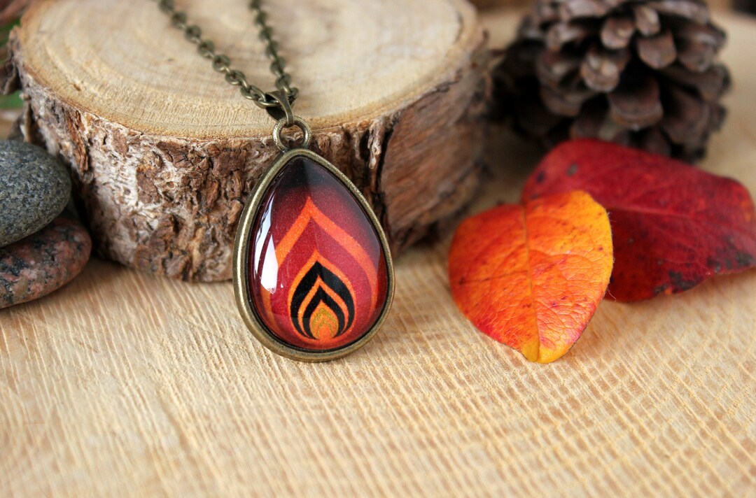 Levels of Flame Pendant | Fire and Flames Jewelry | Tear Drop Pendant ...
