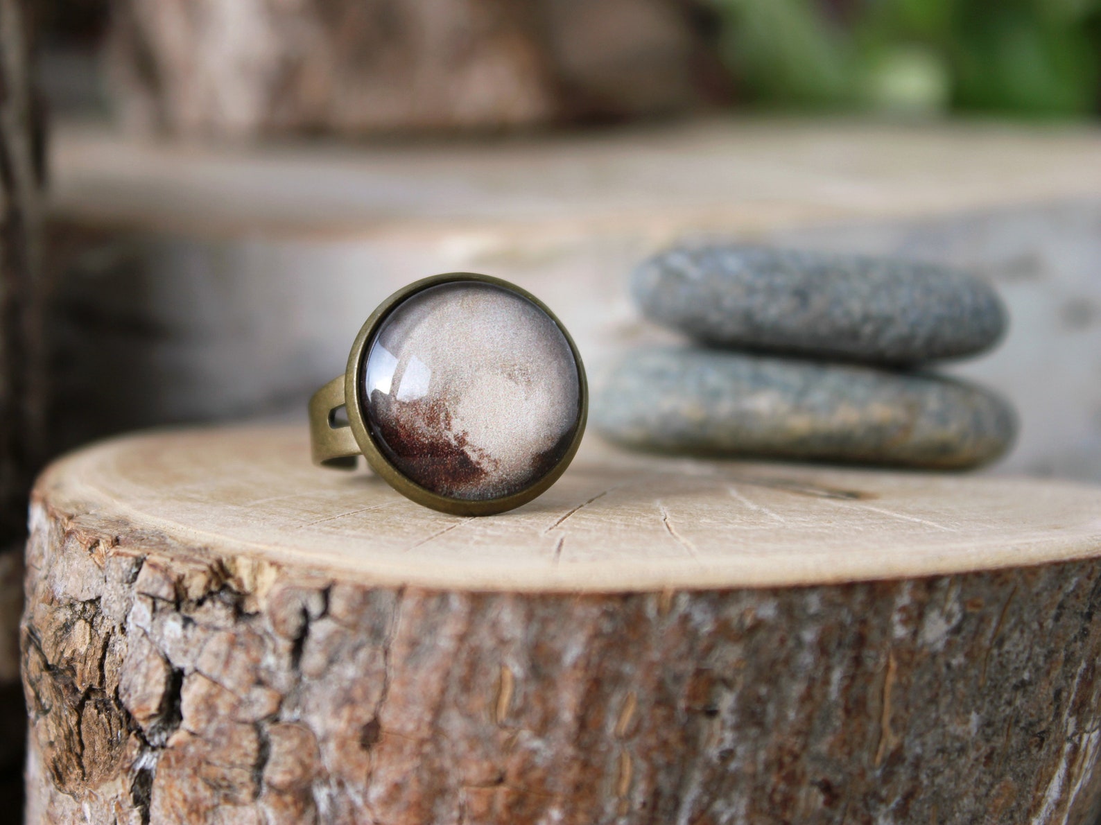 Pluto Ring Galaxy Jewelry Antique Bronze Ring Space - Etsy