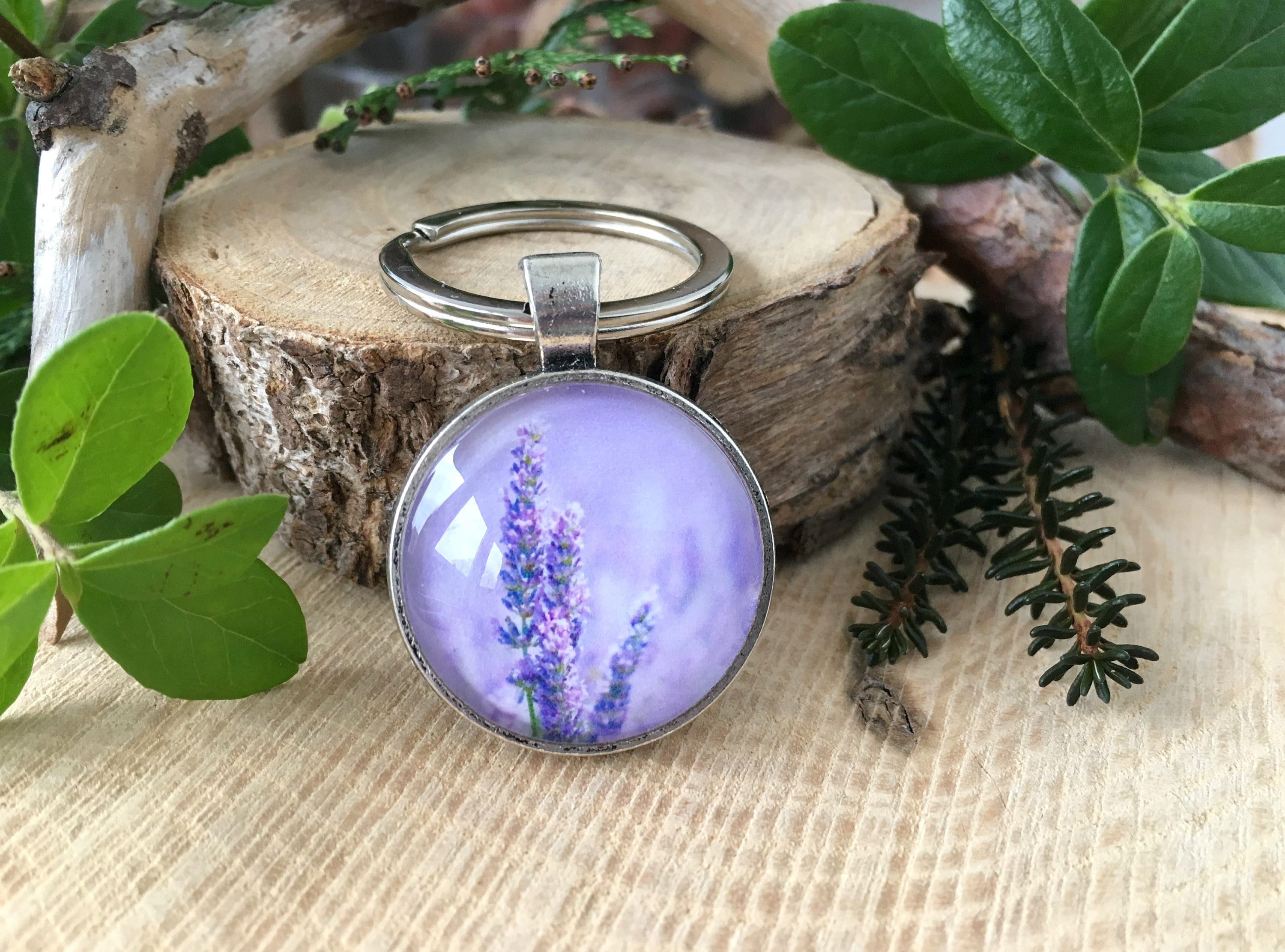 Lavender Keychain | Lavender Key Ring | Flower Keychain | Women Gift ...