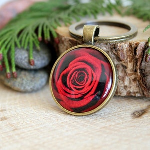 Red Rose Keychain | Rose Keychain | Flower Keychain | Personalized Gift ...