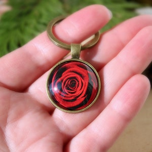 Red Rose Keychain | Rose Keychain | Flower Keychain | Personalized Gift ...