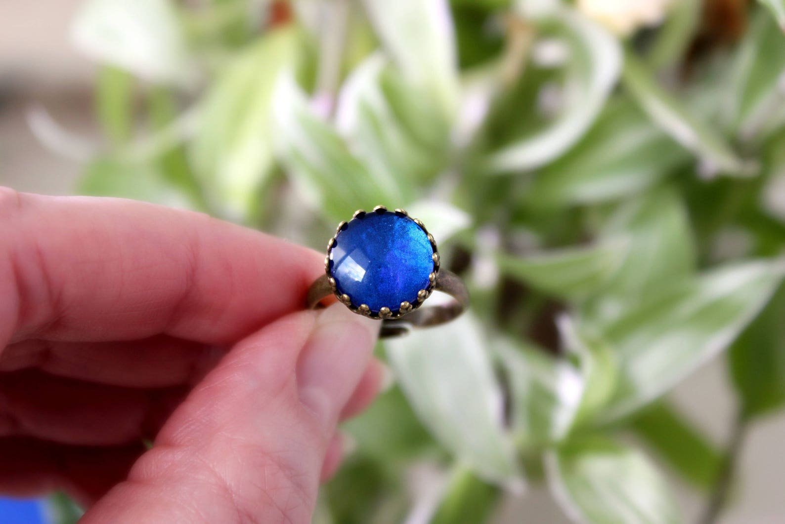 Royal Blue Ring | Little Blue Ring | Navy Blue Ring | Antique Bronze ...
