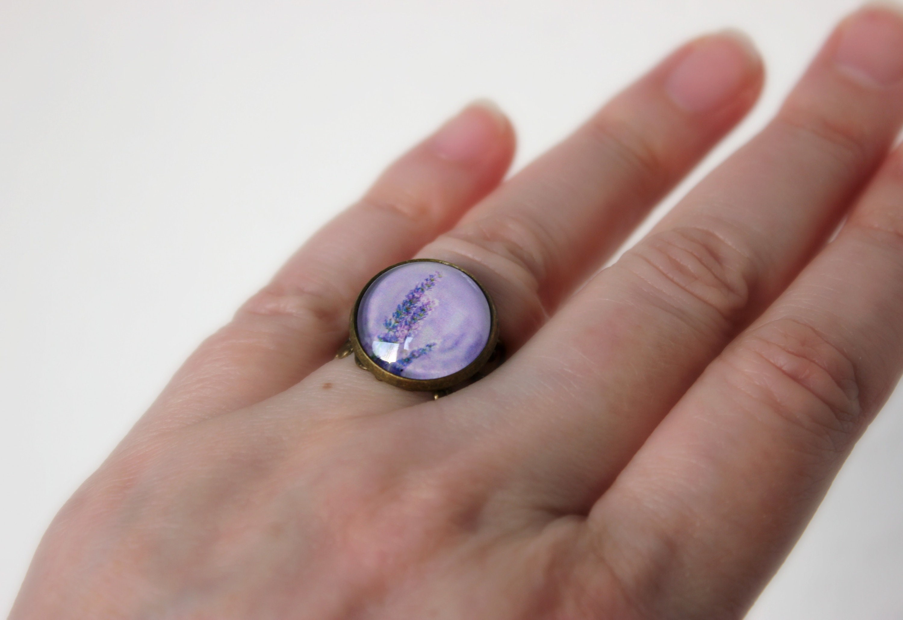 Lavender Ring Lavender Jewelry Flower jewelry Lilac | Etsy