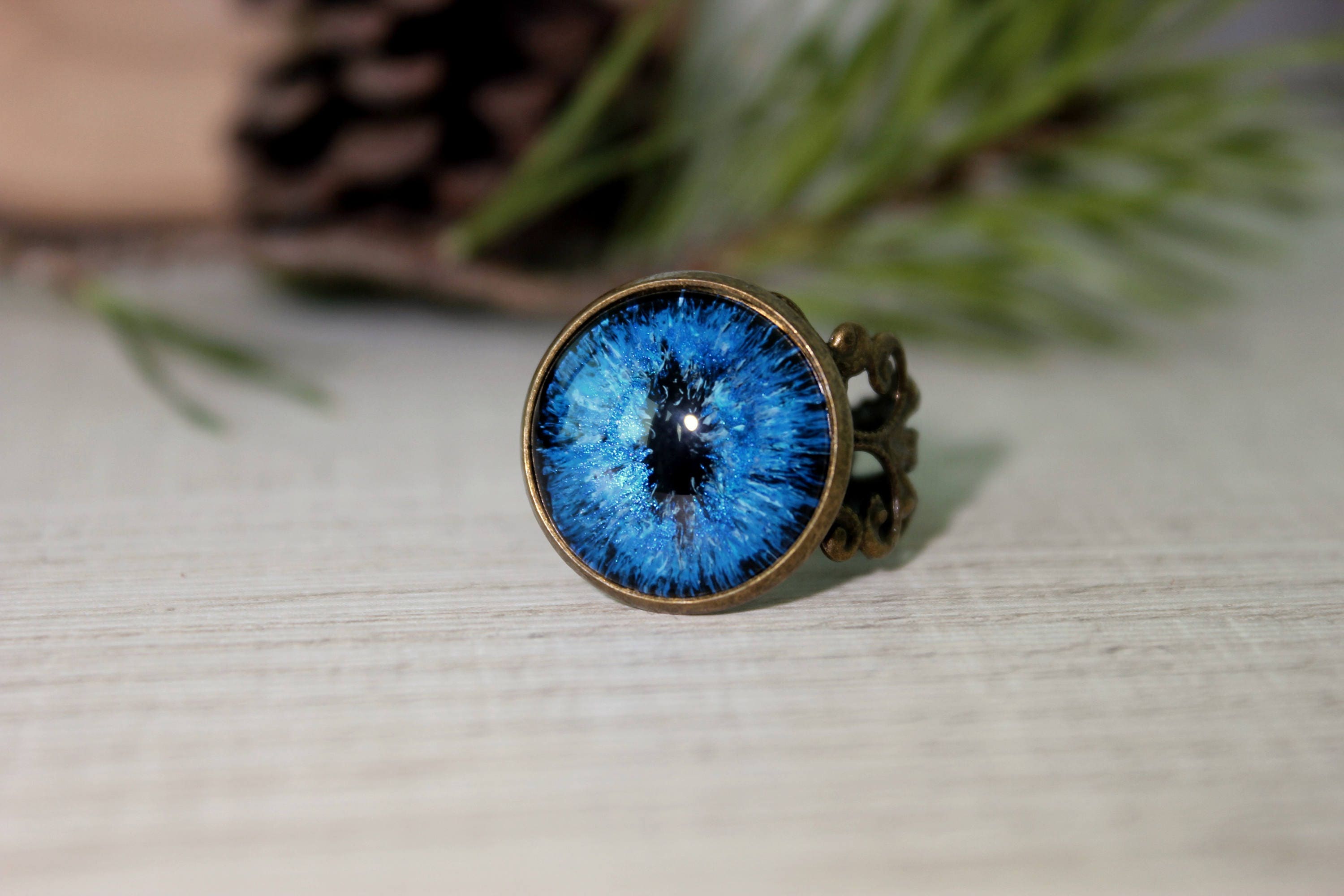 Dragon Eye Ring Blue Dragon Eye Hand Painted Glass Eye - Etsy