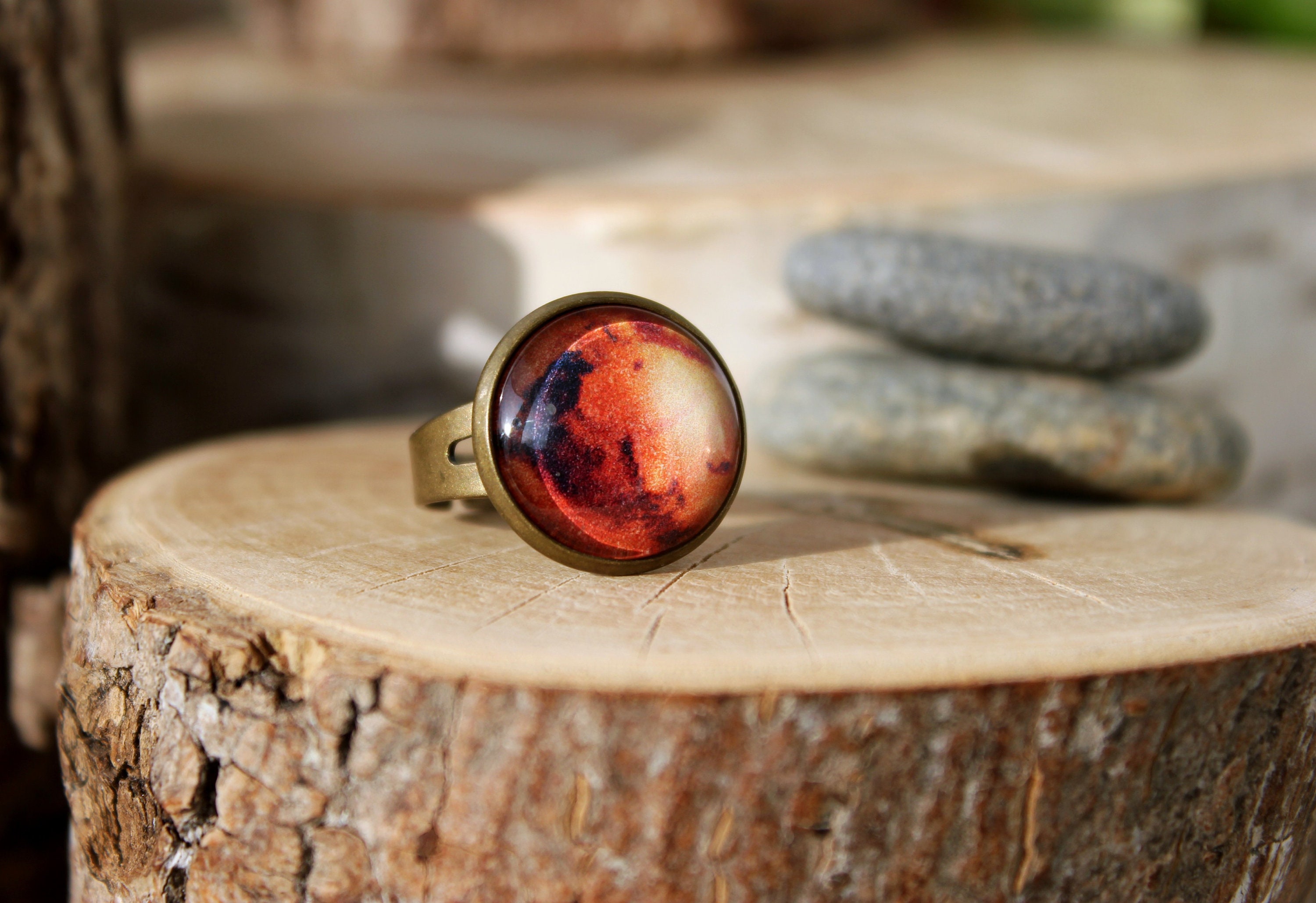 Mars Ring Antique Bronze Ring Space Jewelry Mars Jewelry | Etsy