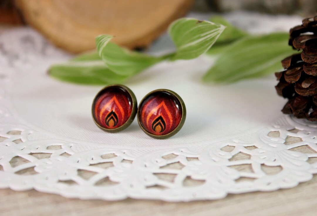 Levels of Flame Stud Earrings | Fire and Flames Art | Stud Earrings ...