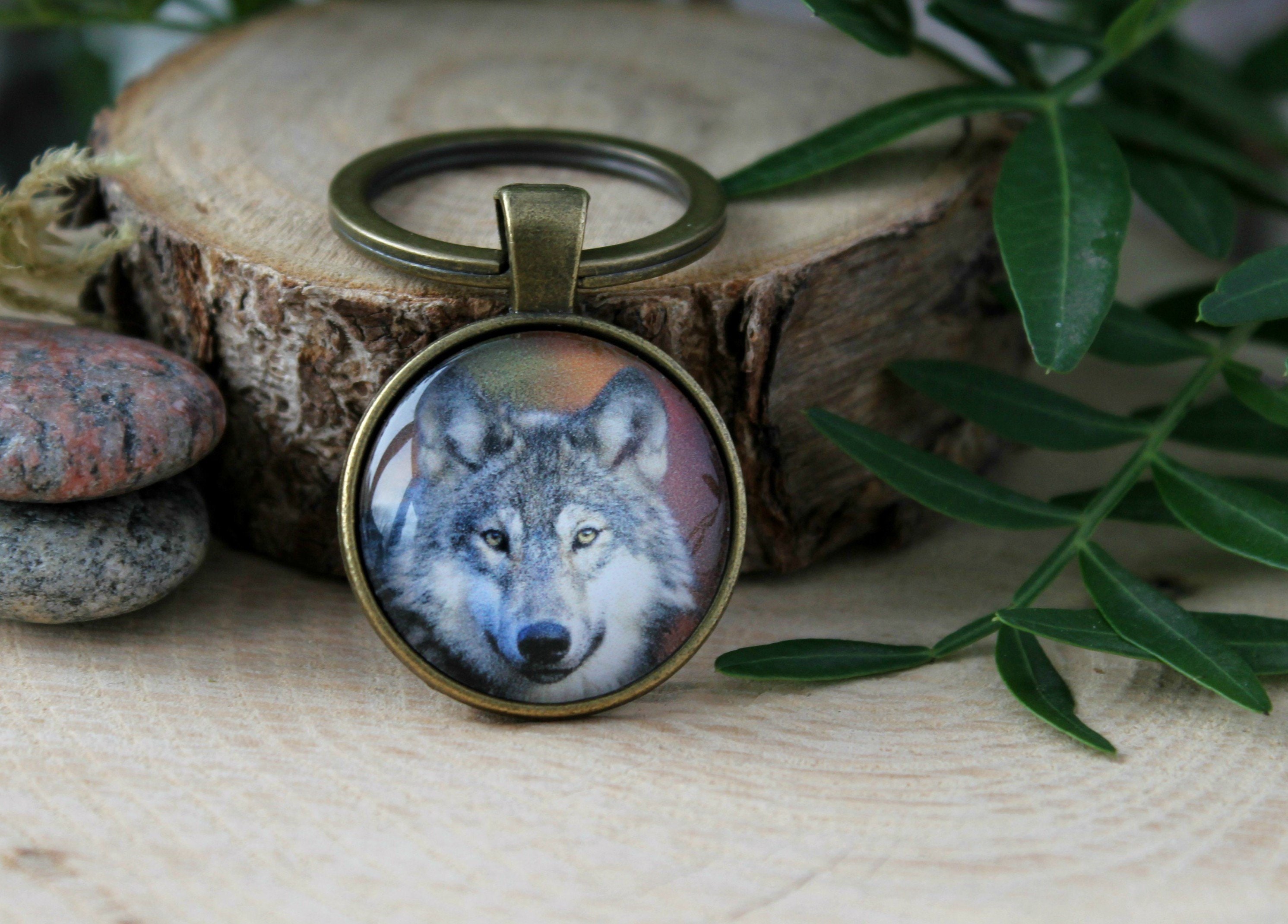 Wolf Keychain | Wolf Key Ring | Animal Keychain | Wolf Lovers Gift ...