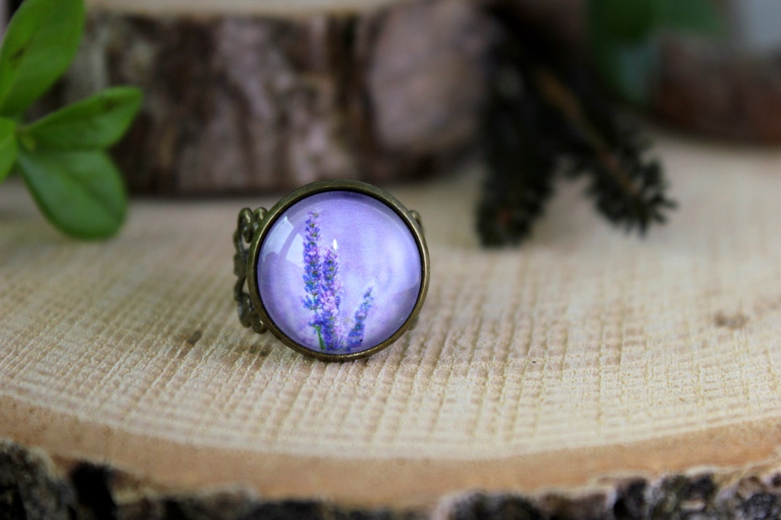 Lavender Ring | Lavender Jewelry | Flower Jewelry | Lilac Flower Ring ...