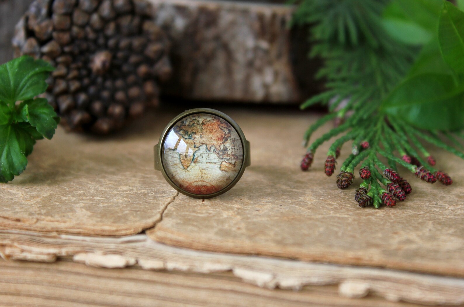 Vintage Map Ring | Map Ring | Map Jewelry | Vintage World Map | World ...